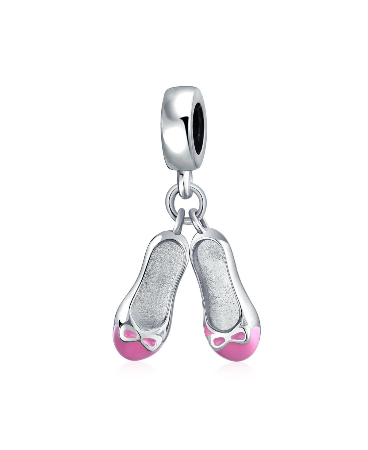 Click here for Bling Jewelry Pink Enamel Ballerina Shoes Charm Be... prices