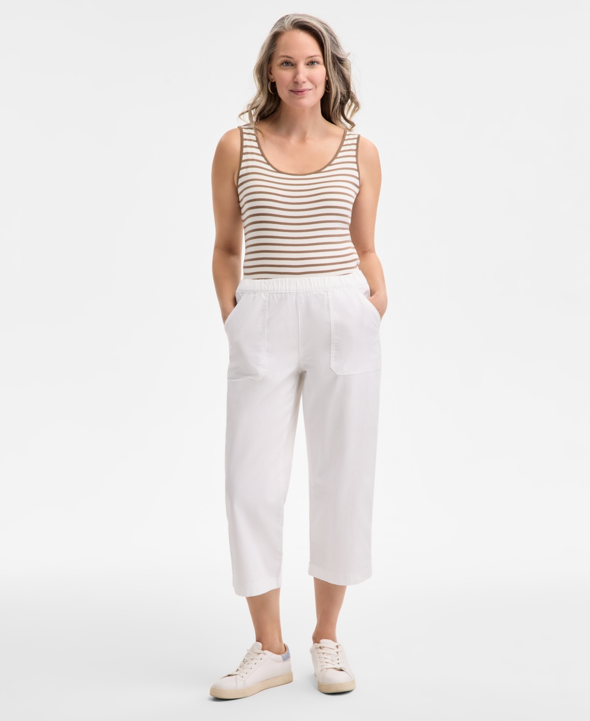 Click here for Style & Co Womens Petite Mid-Rise Pull-On Capri Pa... prices