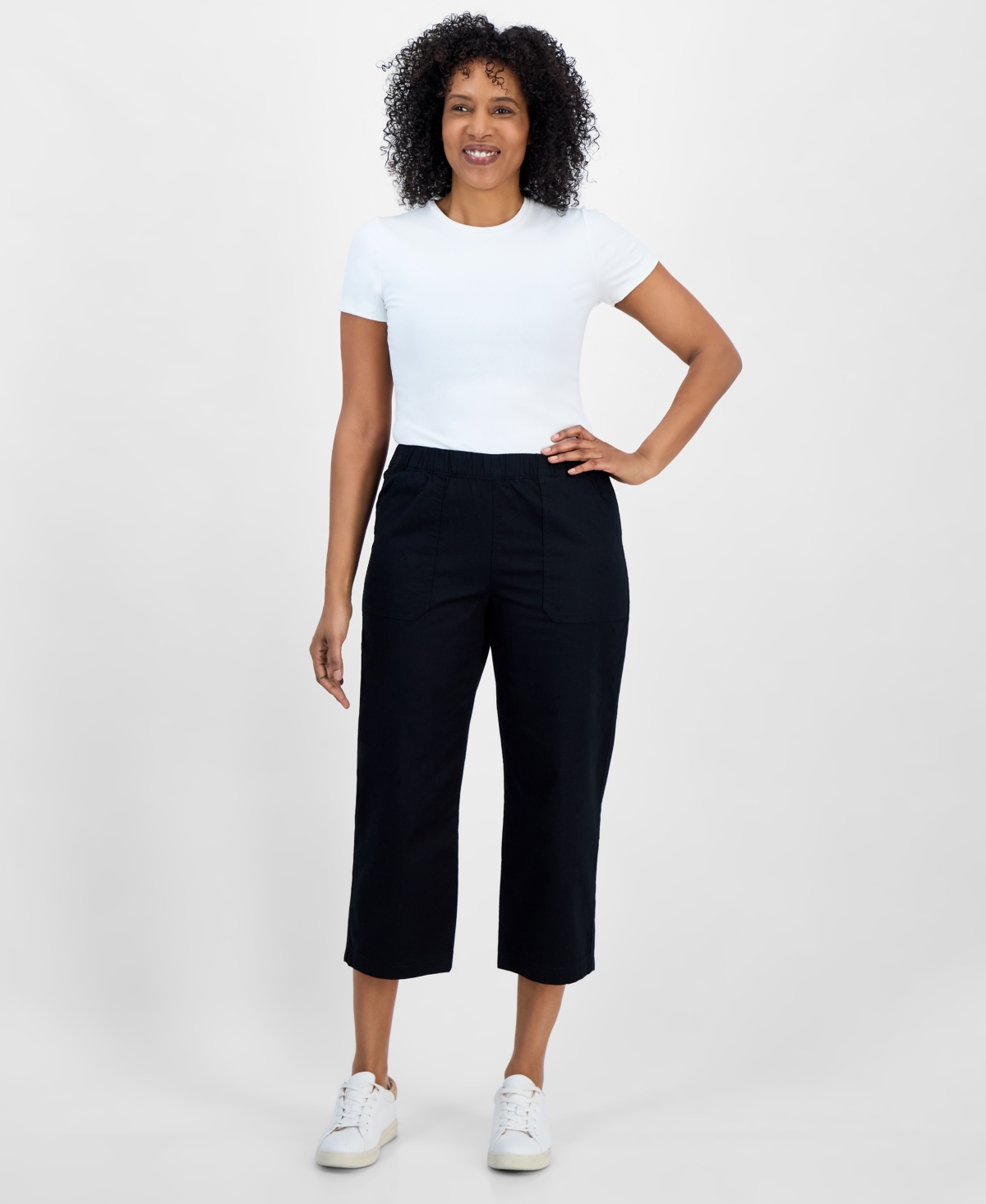 Click here for Style & Co Womens Petite Mid-Rise Pull-On Capri Pa... prices