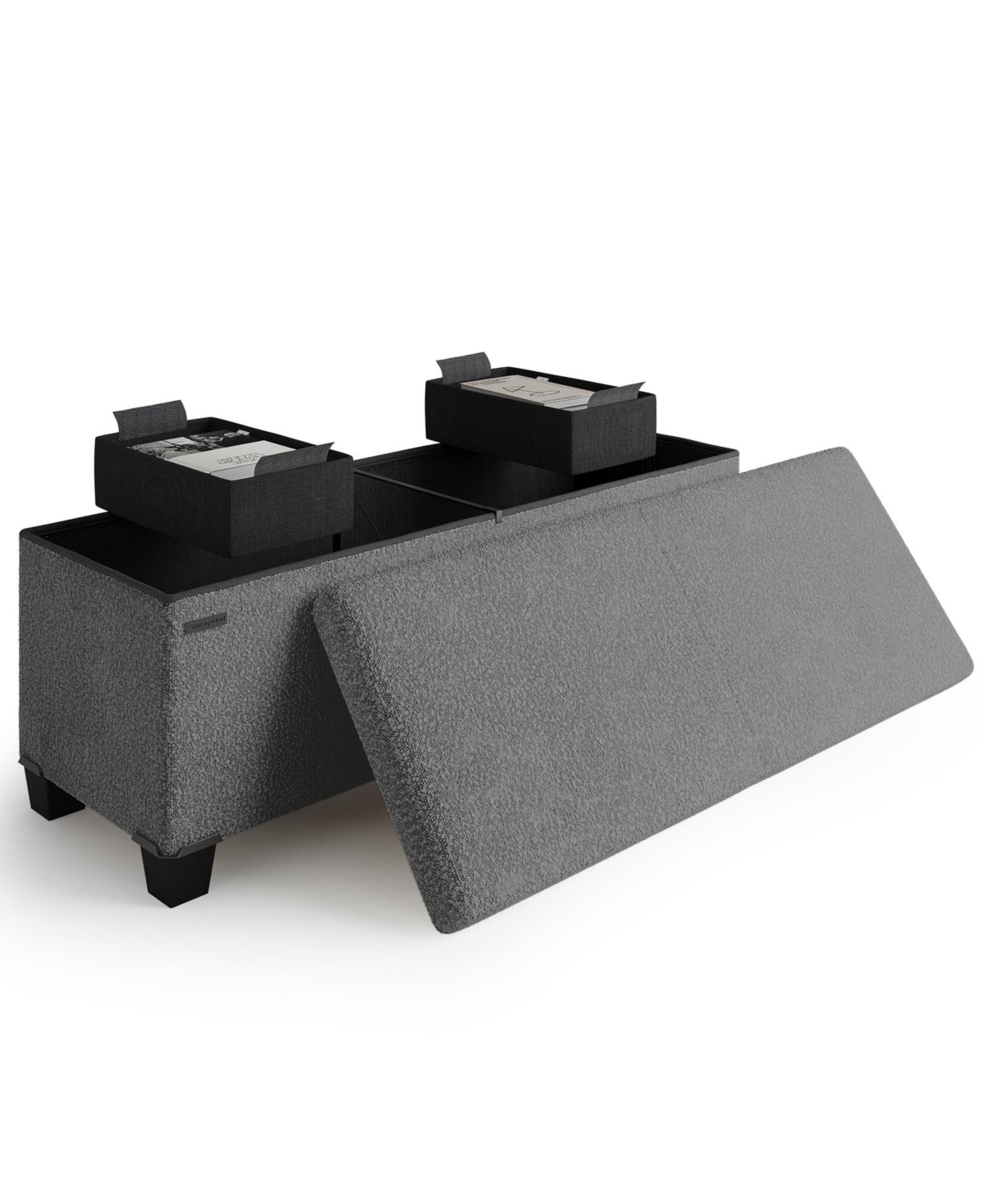 Click here for Rectangular Boucle Ottoman Storage Bench –... prices