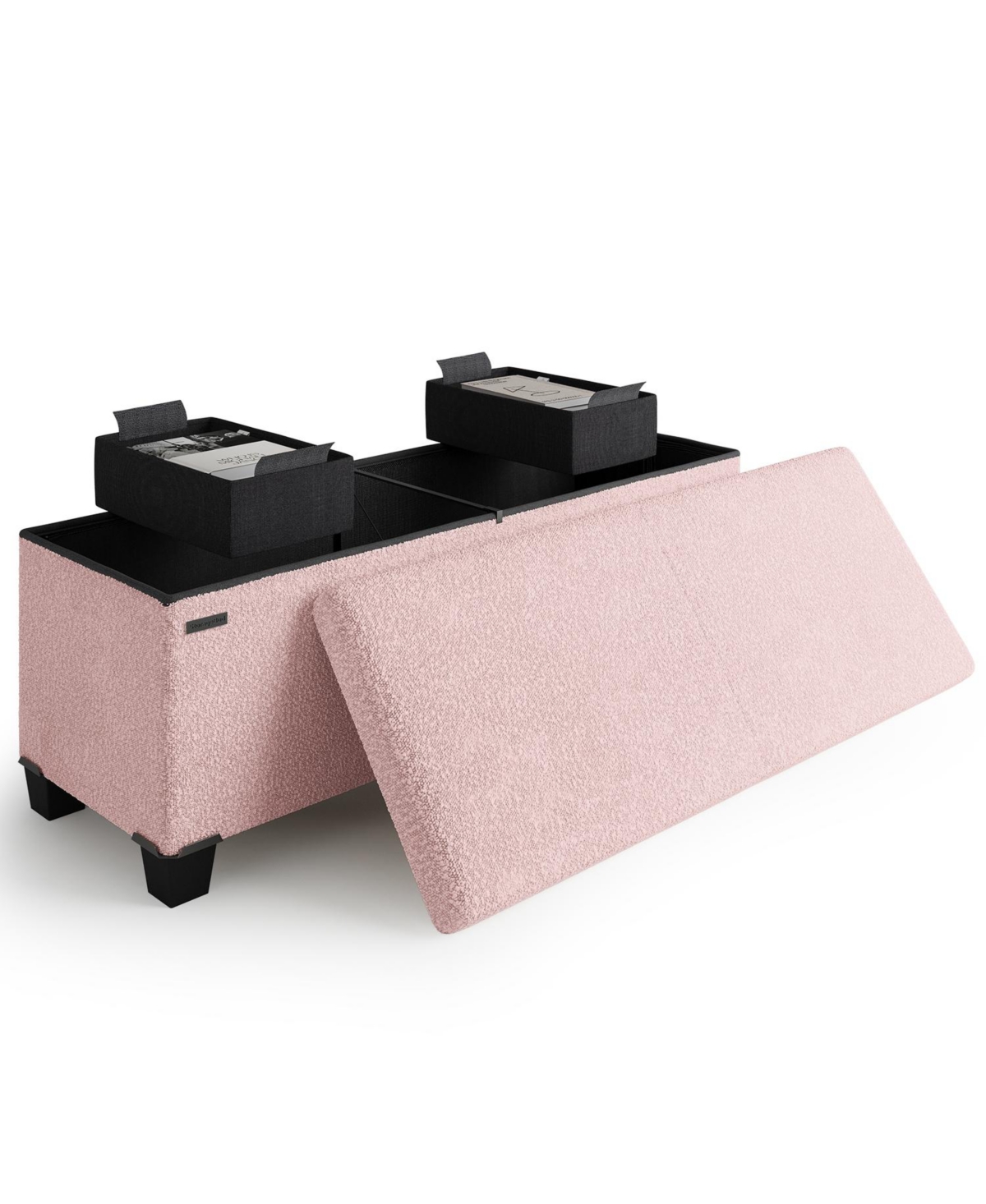 Click here for Rectangular Boucle Ottoman Storage Bench –... prices