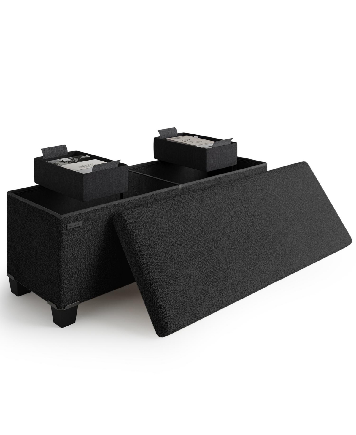 Click here for Rectangular Boucle Ottoman Storage Bench –... prices