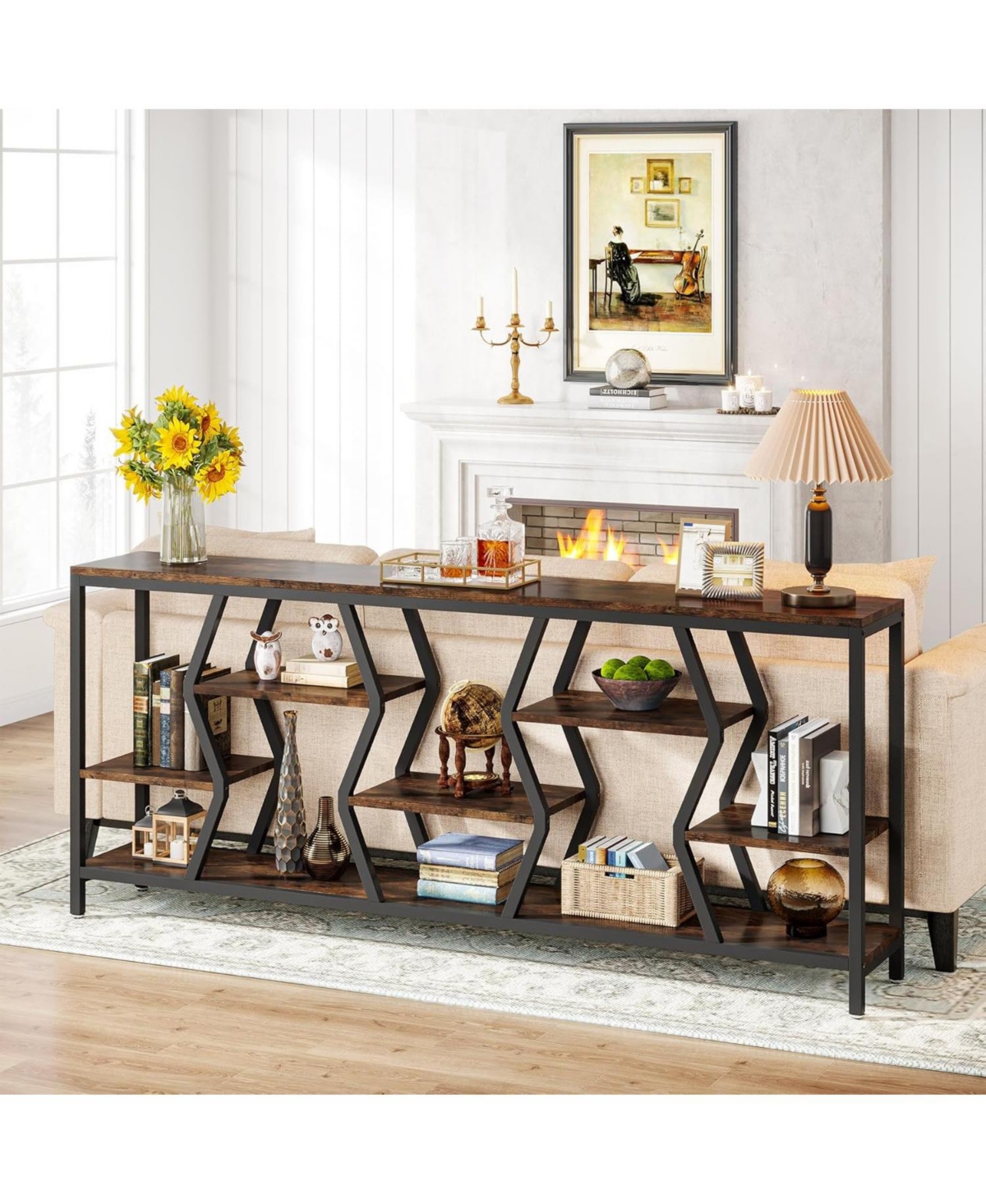 Click here for Tribesigns 70.9 Inches Sofa Console Table with 4 T... prices