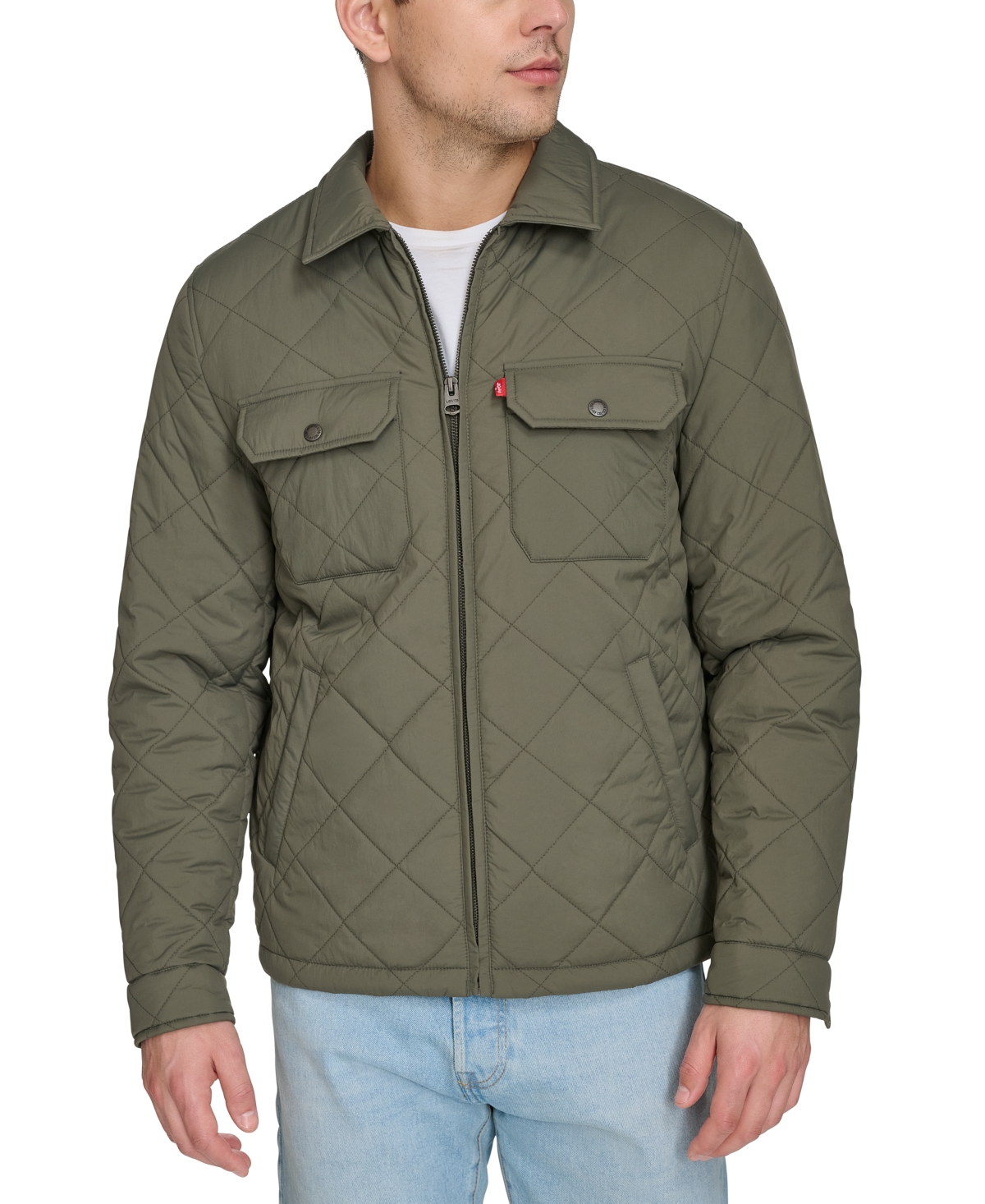 Click here for Levis Mens Quilted Depot Jacket - Sage Green prices
