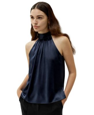 LILYSILK Women's Minimalistic Allure Silk Halter Top - Macy's