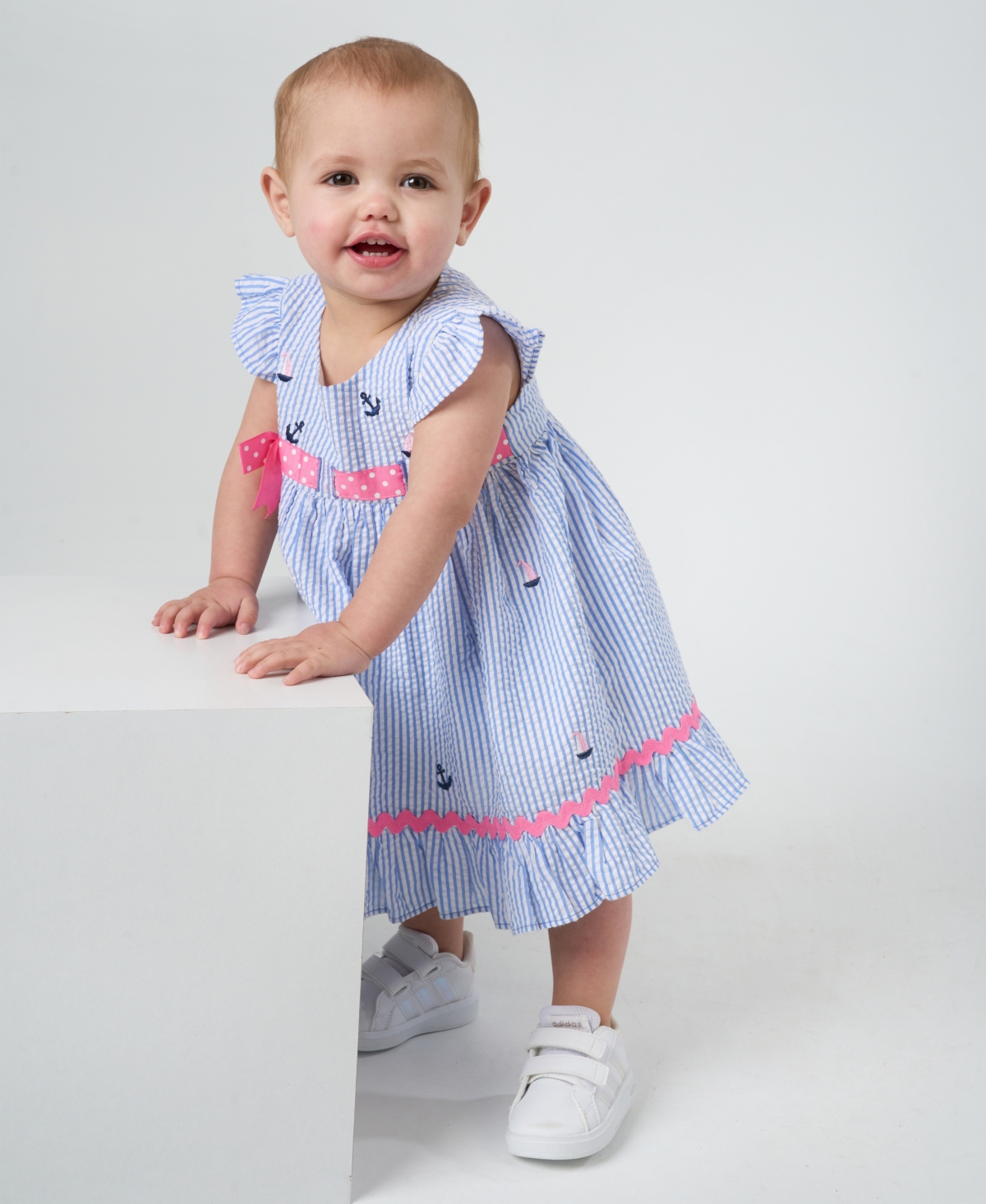 Click here for Rare Editions Baby Girls Nautical Seersucker Dress... prices