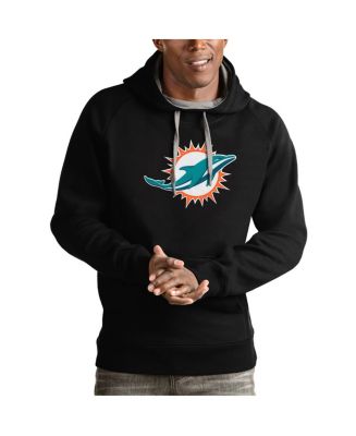 Antigua Men's Black Miami Dolphins Victory Pullover Hoodie - Macy's