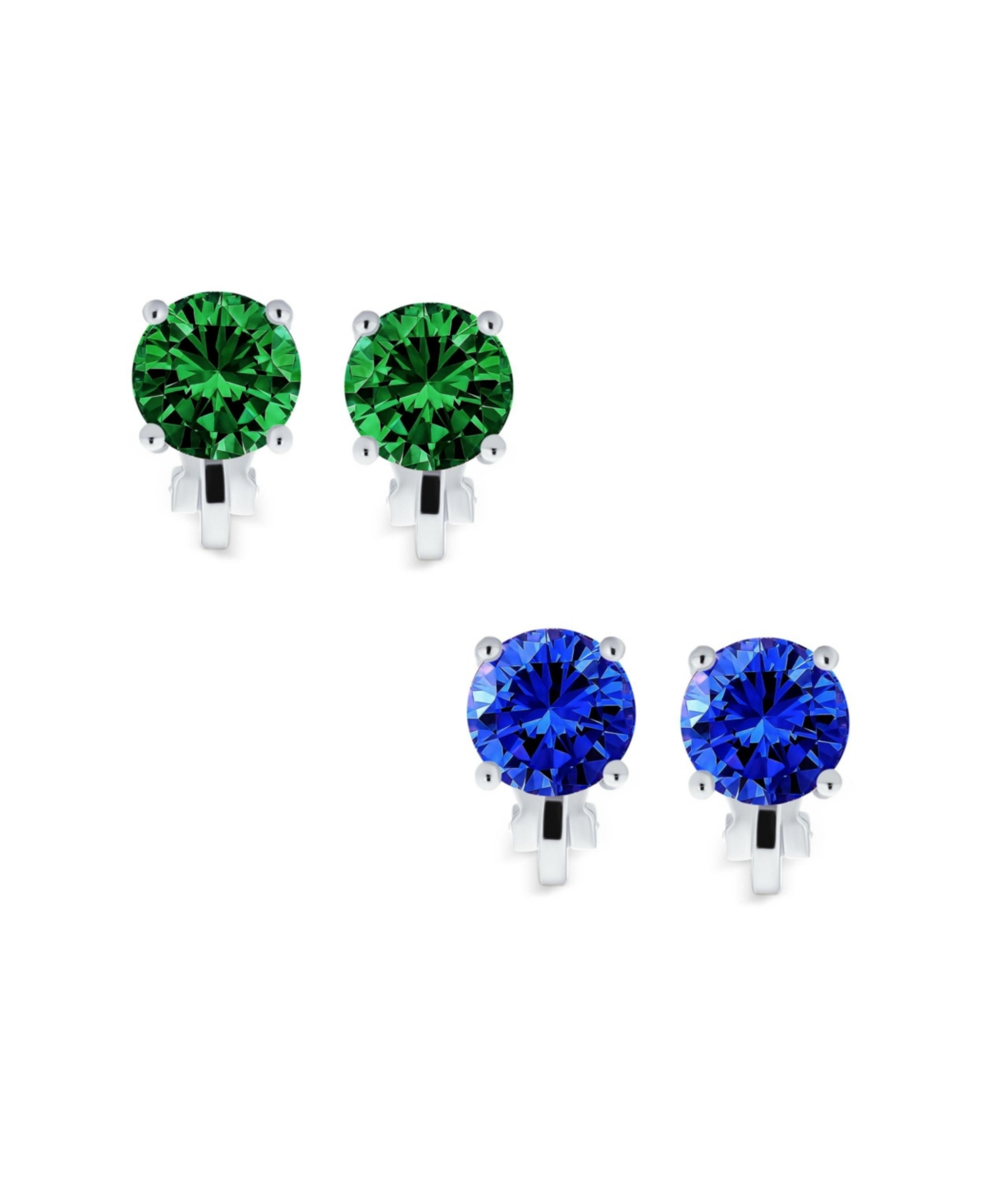 Click here for Bling Jewelry Set of 2 Multi Color Cz Clip-On Earr... prices