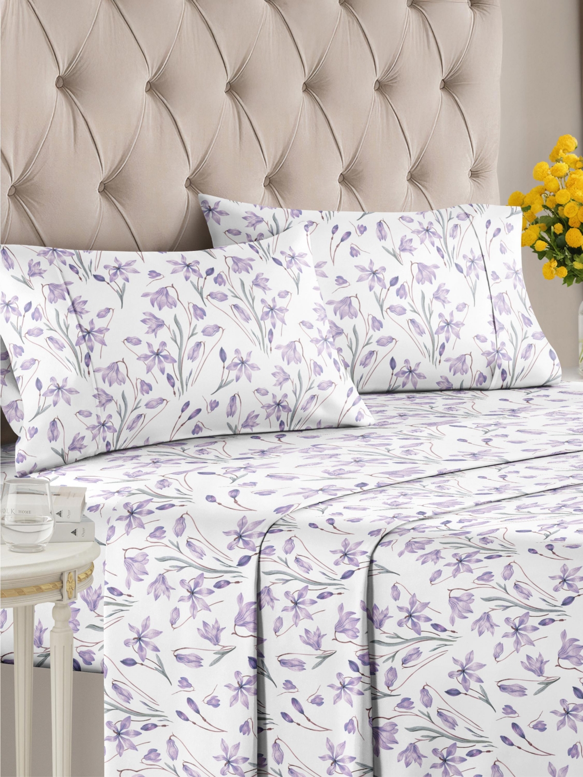 Click here for 4 Piece Microfiber Floral Sheet Set - King - Iris prices