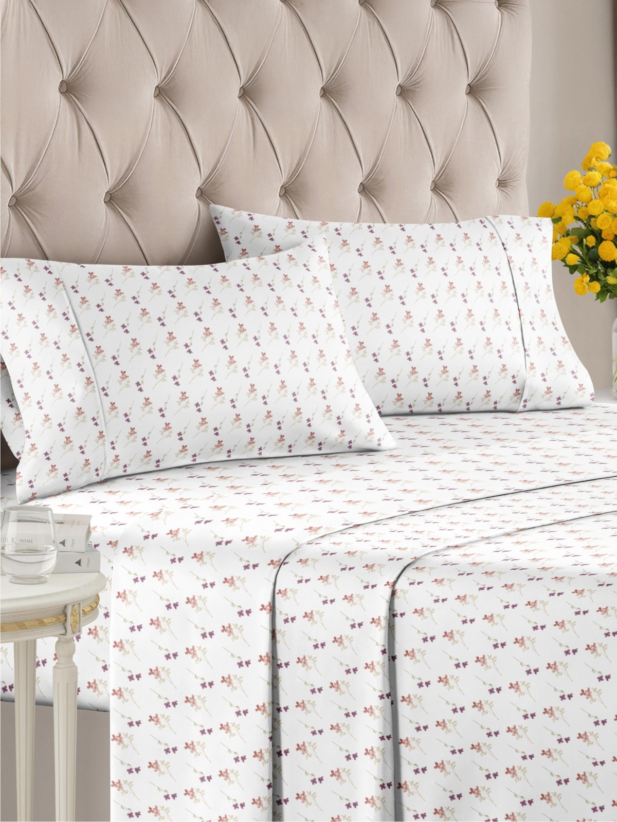 Click here for 4 Piece Microfiber Floral Sheet Set - King - Autum... prices