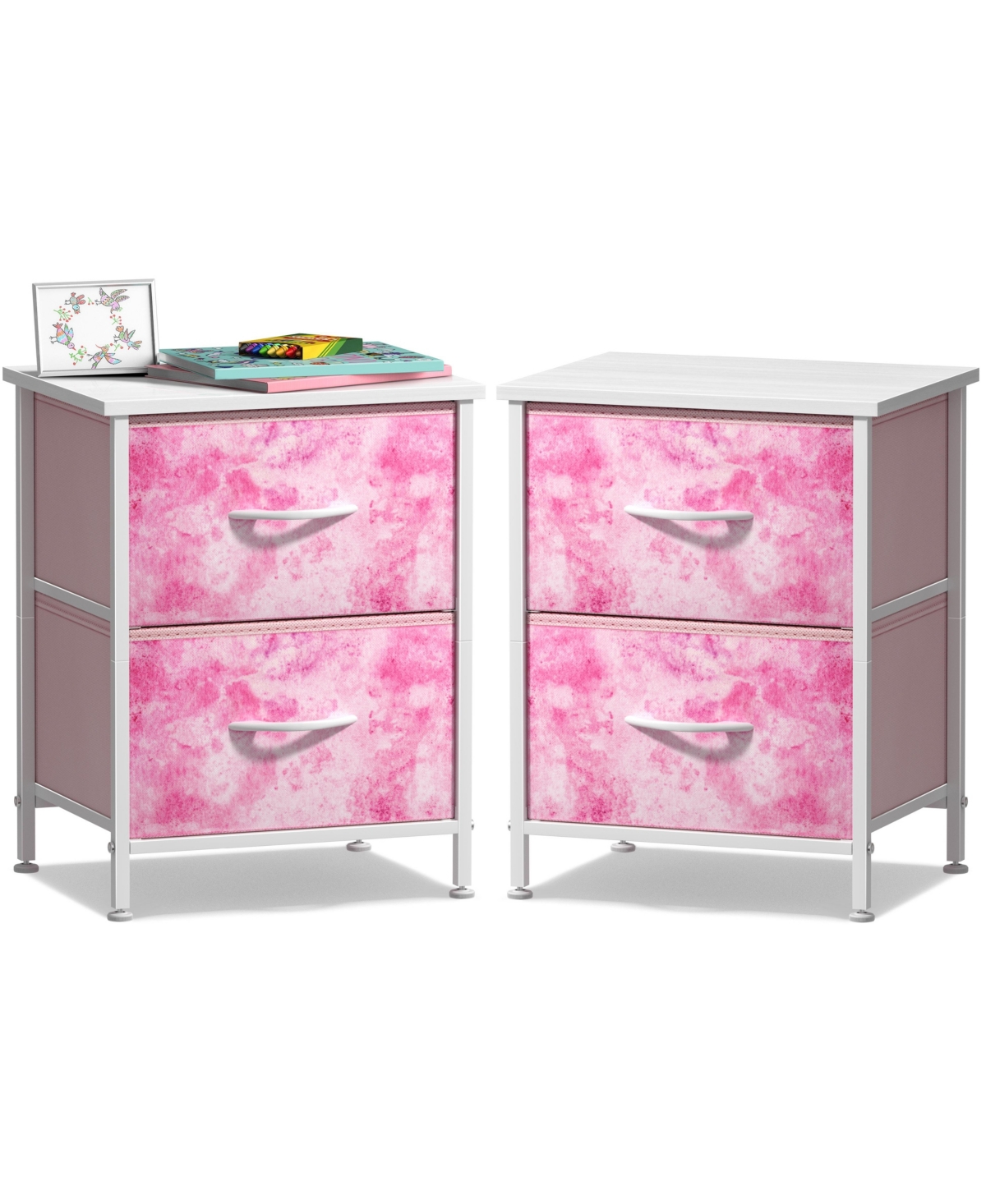 Click here for Sorbus 2 Pack Nightstand with 2 Drawers - Steel Fr... prices