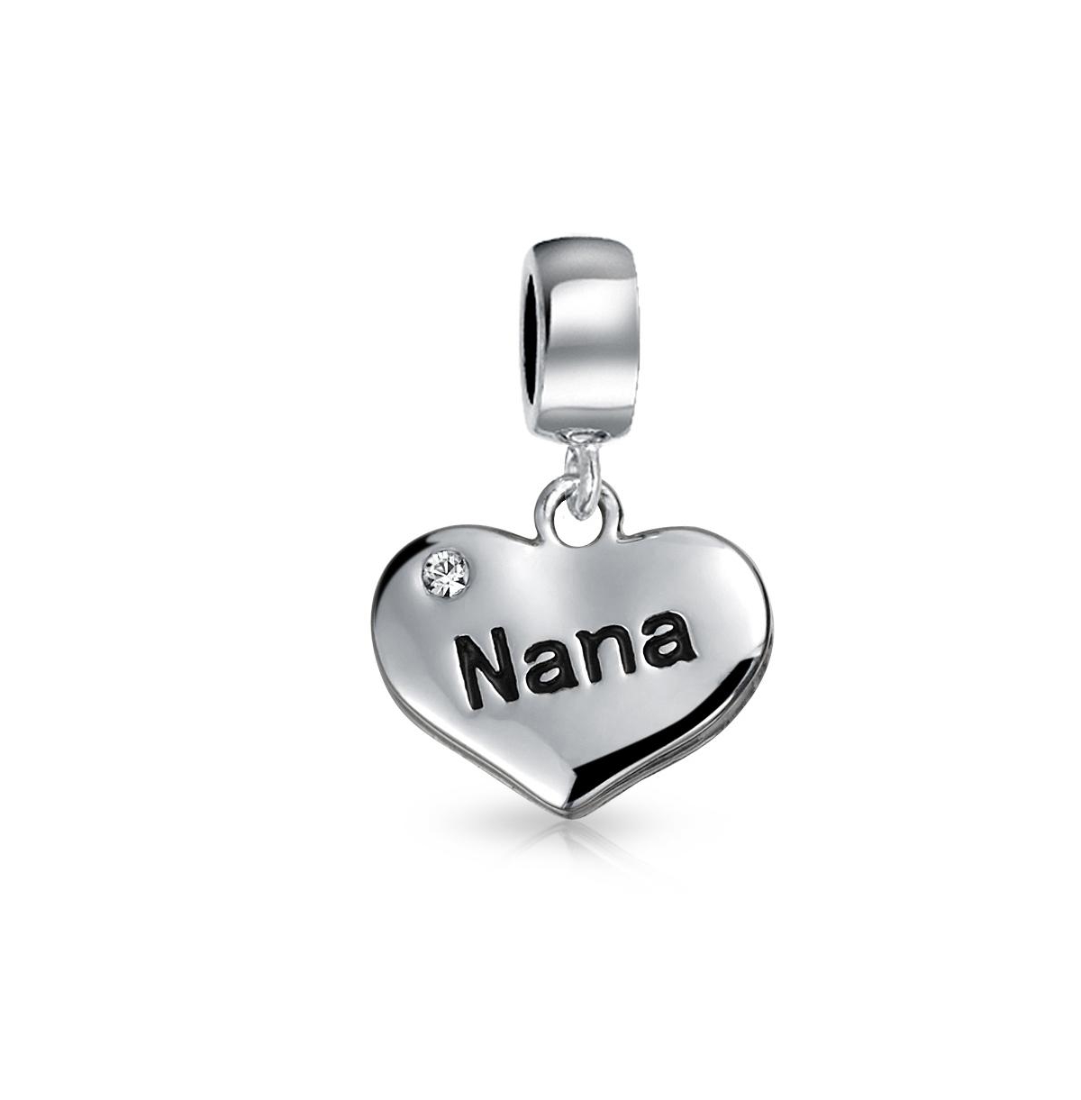 Click here for Bling Jewelry Word Nana Heart Dangle Charm Bead Gr... prices