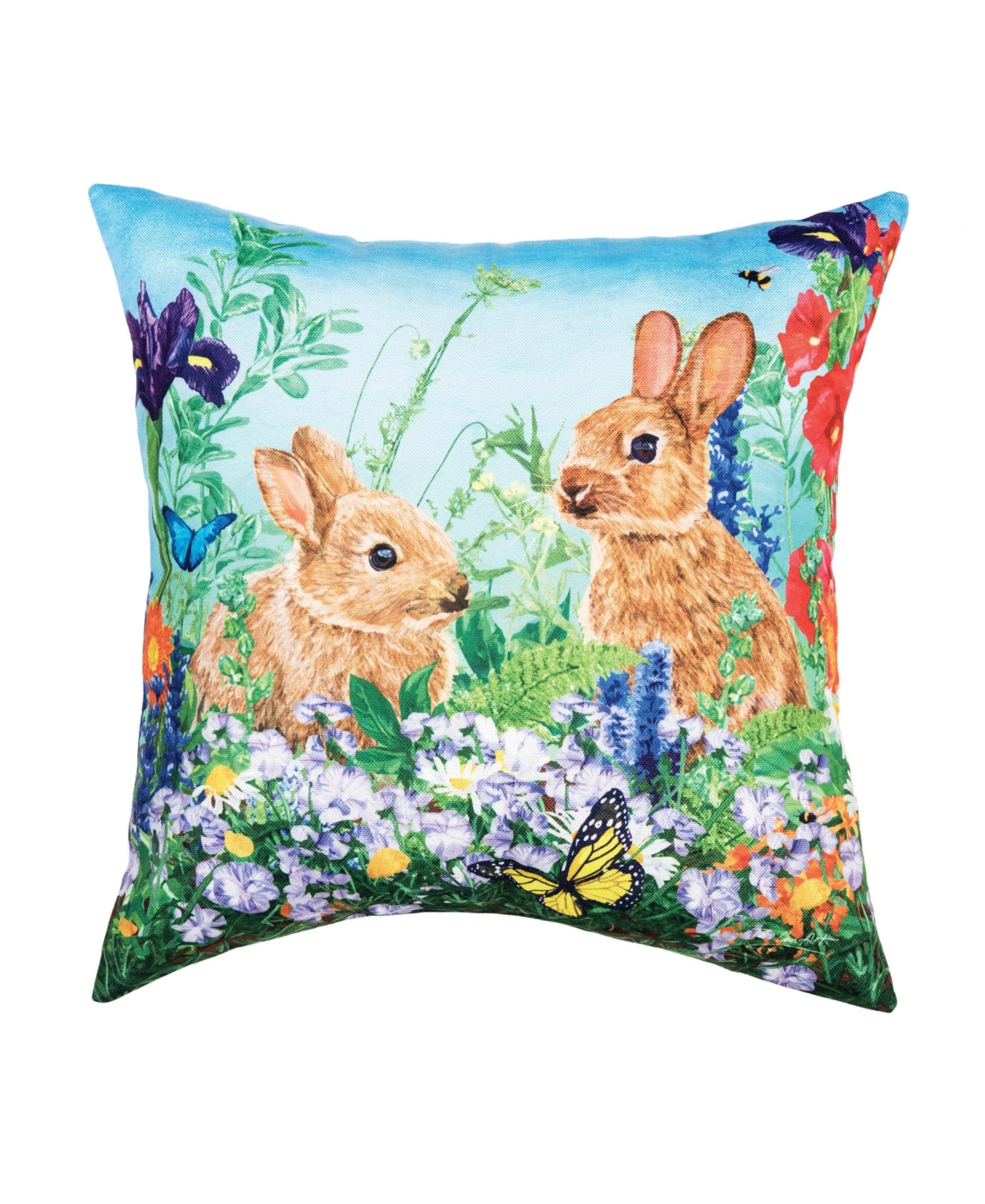 Click here for Bunny Garden Paradise Throw Pillow prices