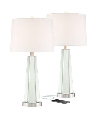 Regency Hill Braydon Modern Table Lamps Set of 2 28" Tall Mirrored with ...