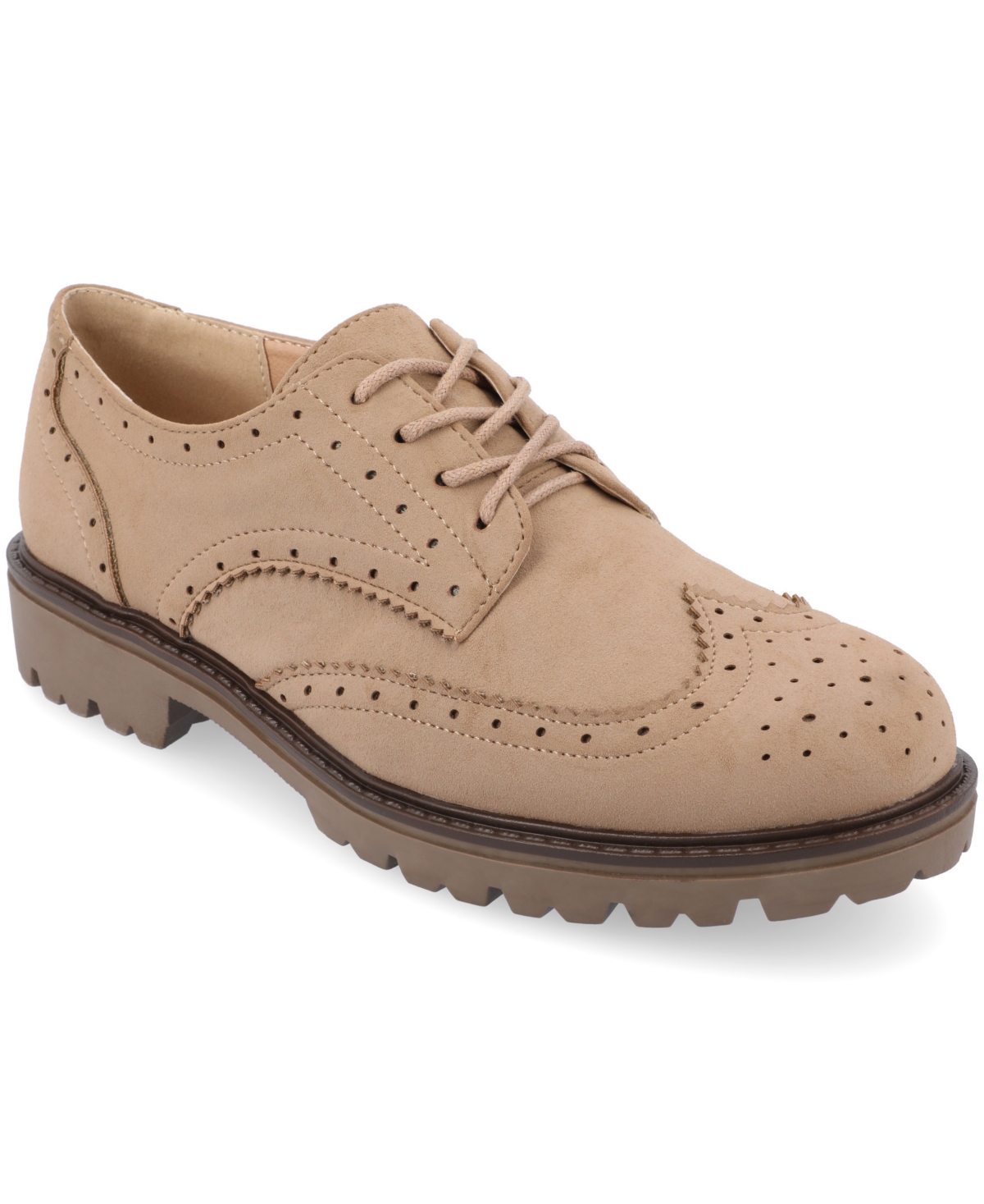 Journee Collection Womens Claudiya Almond Toe Flats - Taupe