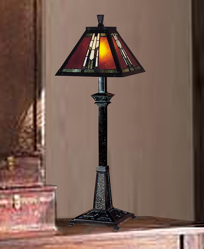 Dale Tiffany Amber Monarch Buffet Table Lamp - Macy's