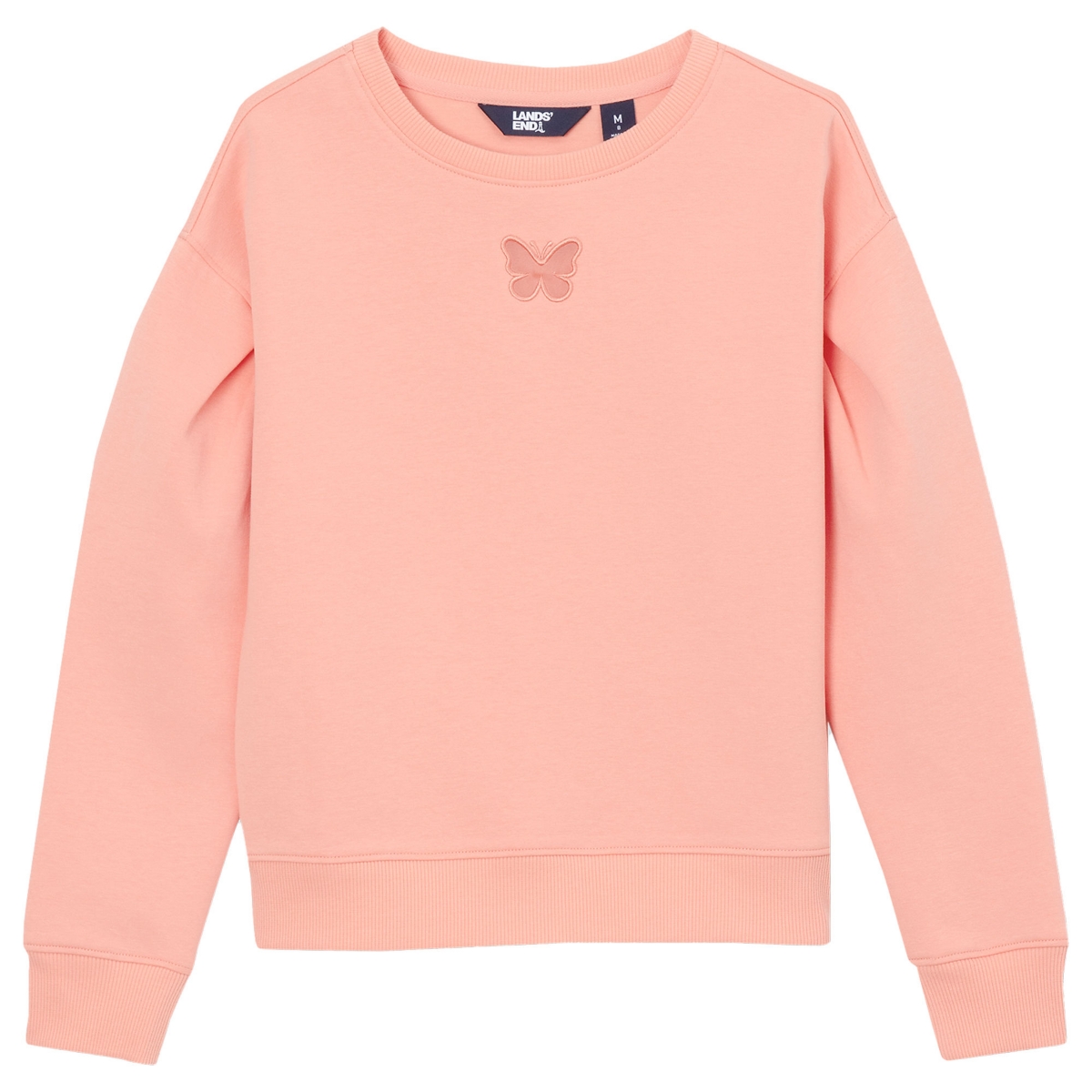 Click here for Lands End Girls Knit Crewneck Sweatshirt - Light c... prices