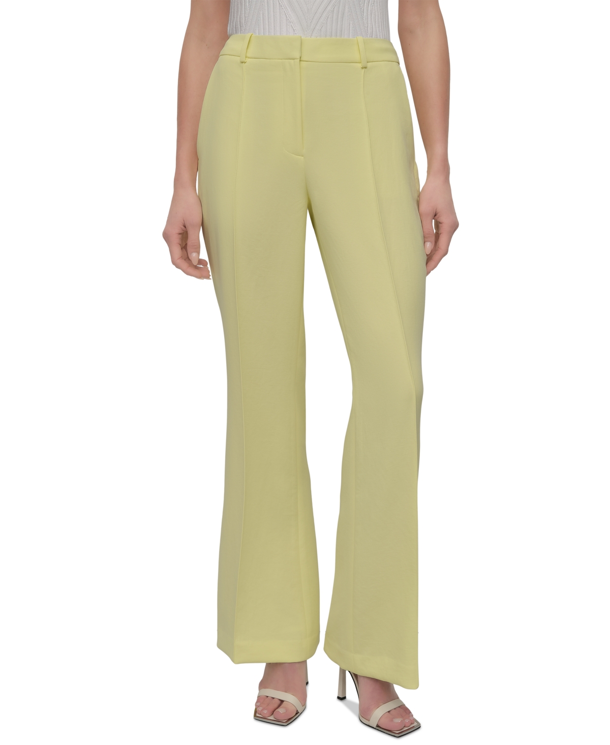 Click here for Dkny Petite Mid-Rise Pleated Flare-Leg Pants - Lig... prices