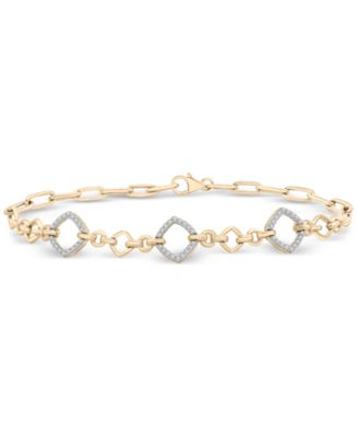 Wrapped in Love Diamond Rhombus Link Bracelet (1/4 ct. t.w.) in 14k ...