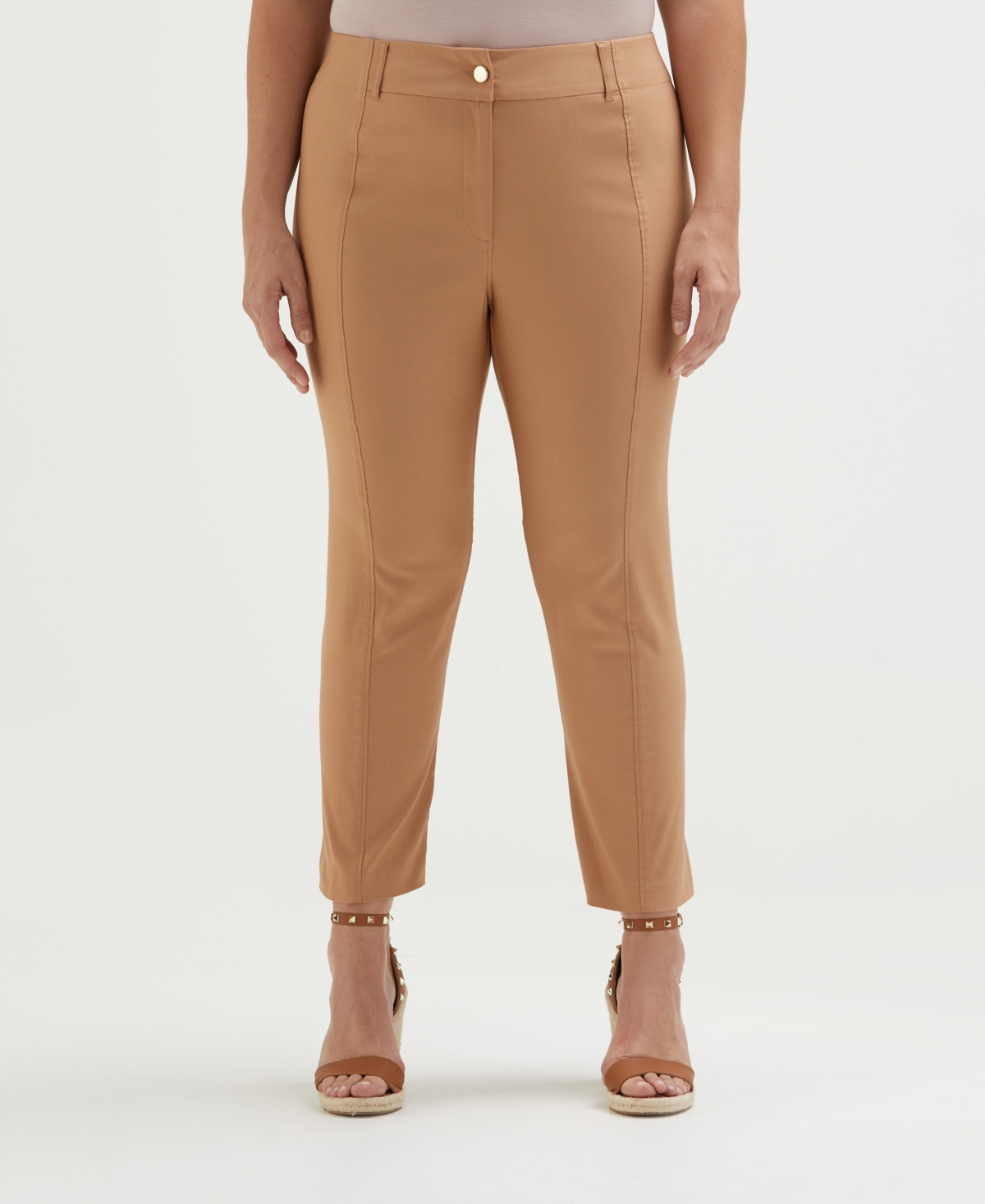 Click here for Rafaella Plus Size Satin Luxe Straight Leg Crop Pa... prices