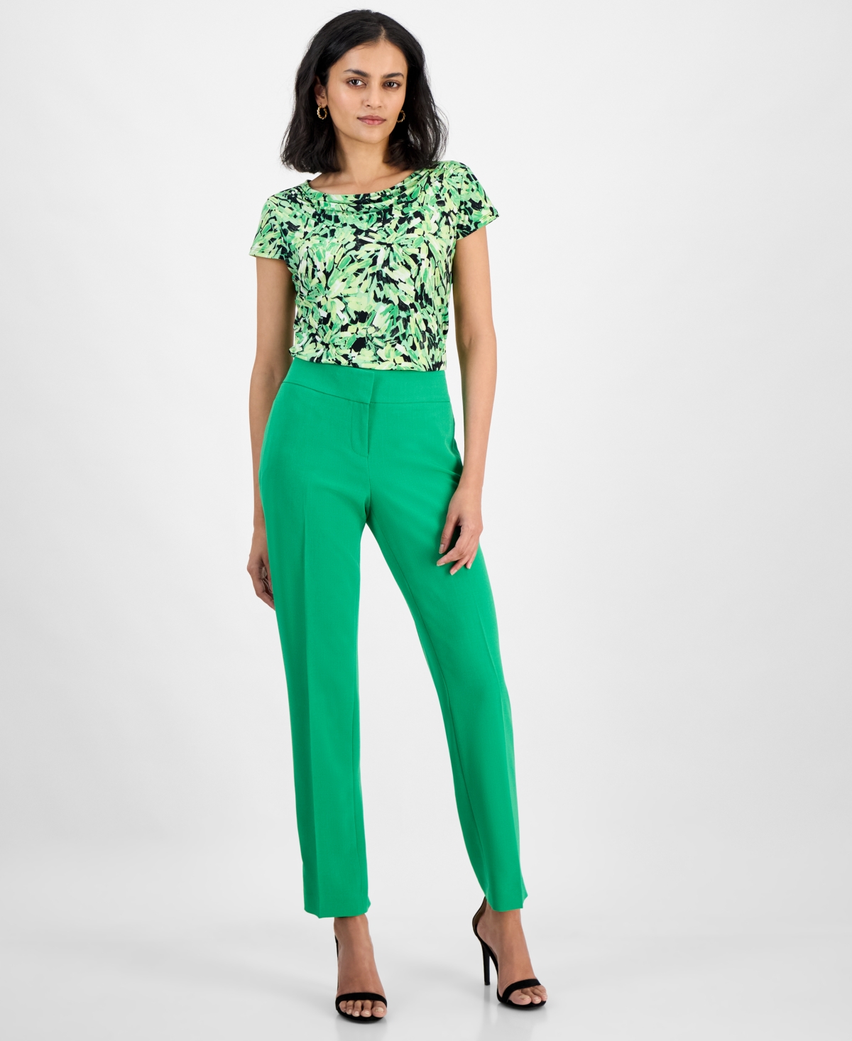 Click here for Kasper Womens Stretch Crepe Slim Leg Pant  Regular... prices