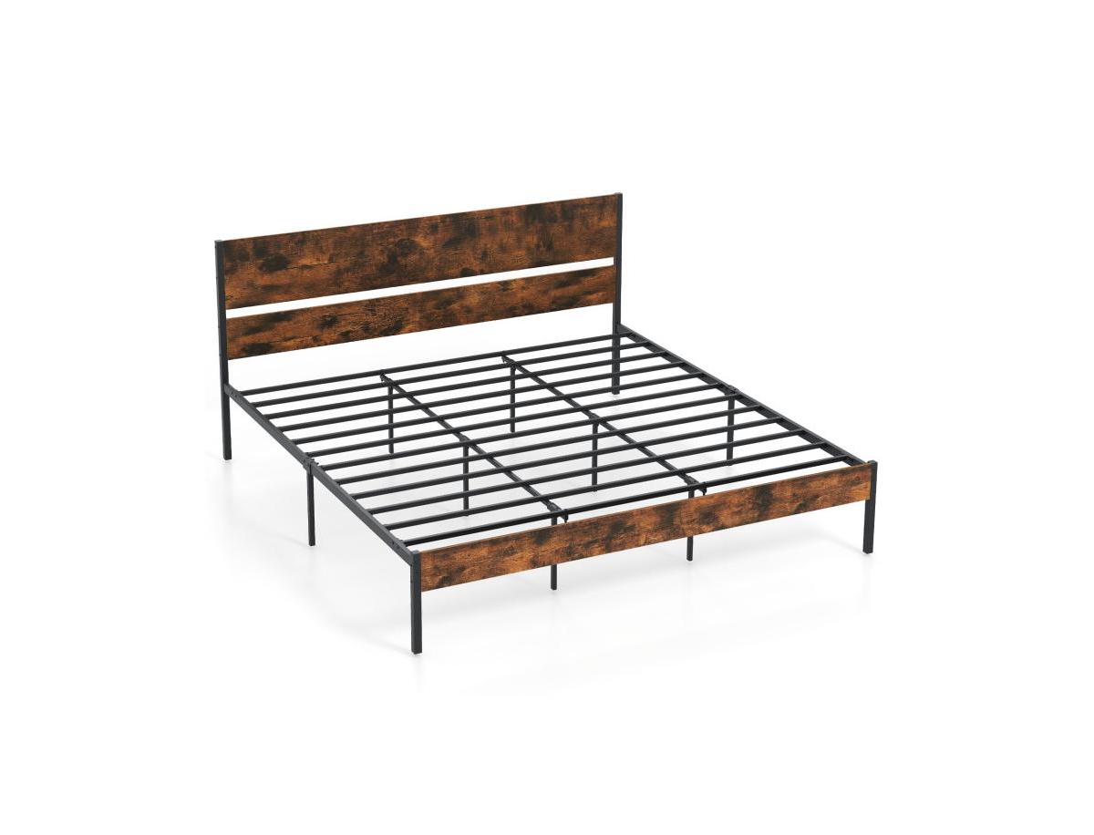 Click here for Metal Bed Frame with Wooden Headboard and Footboar... prices