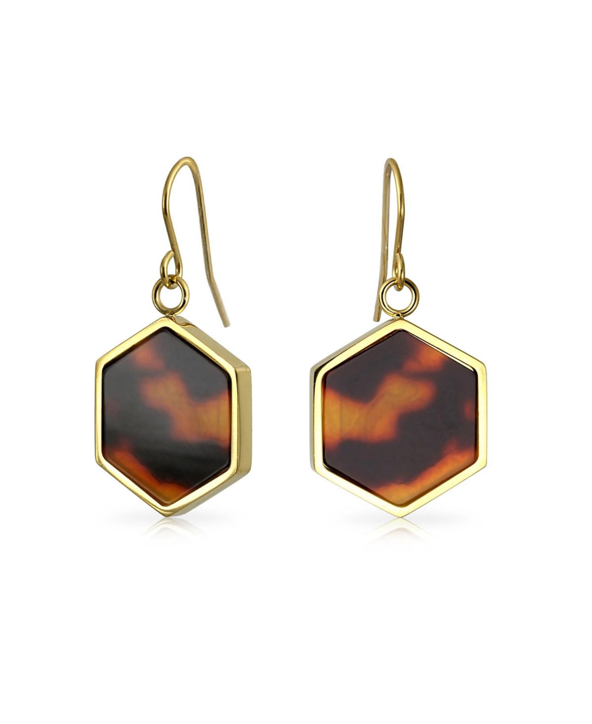Click here for Bling Jewelry Hexagon Brown Tortoise Shell Dangle... prices