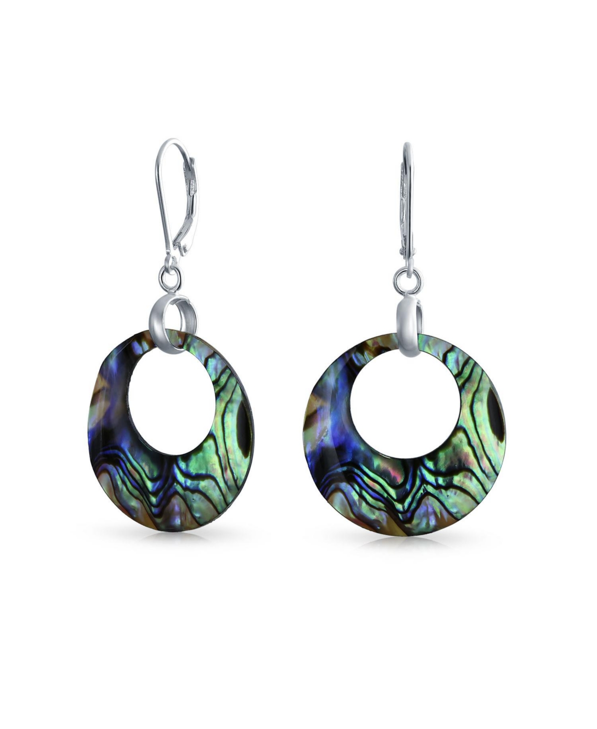 Click here for Bling Jewelry Rainbow Iridescent Abalone Dangle Ea... prices