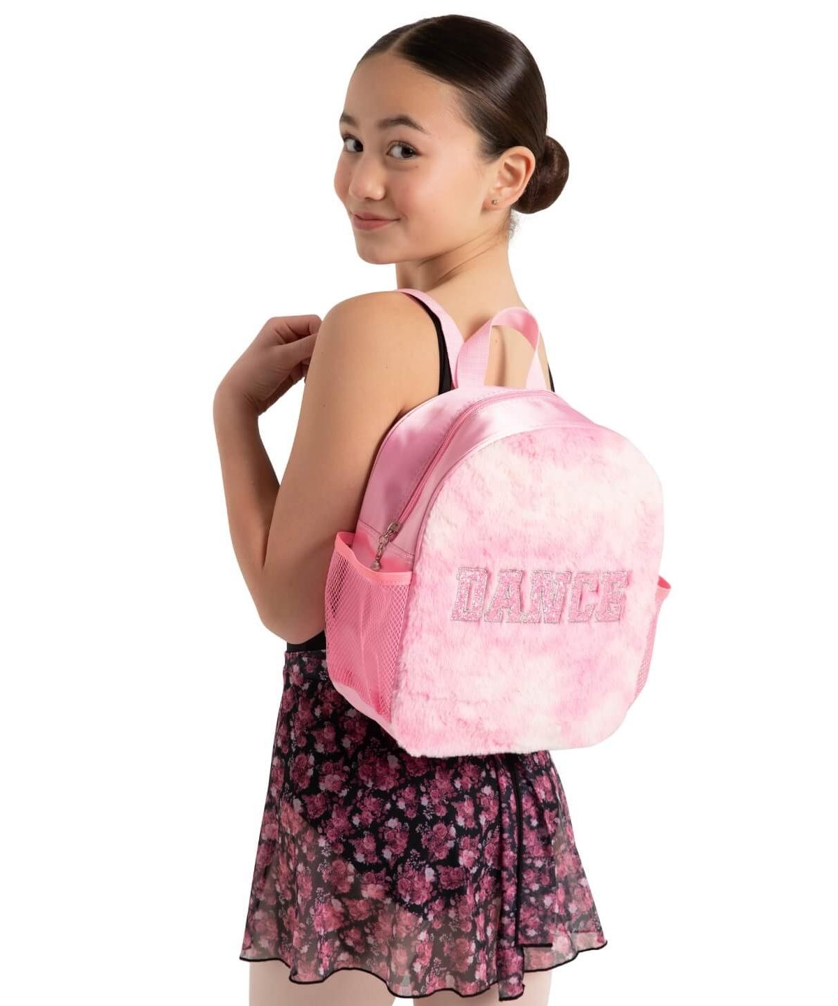 Click here for Capezio Girls Faux Fur Dance Backpack - Pink prices
