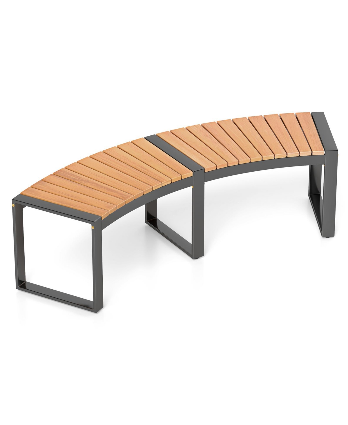 Click here for Patio Curved Bench with Slatted Seat and Metal Leg... prices