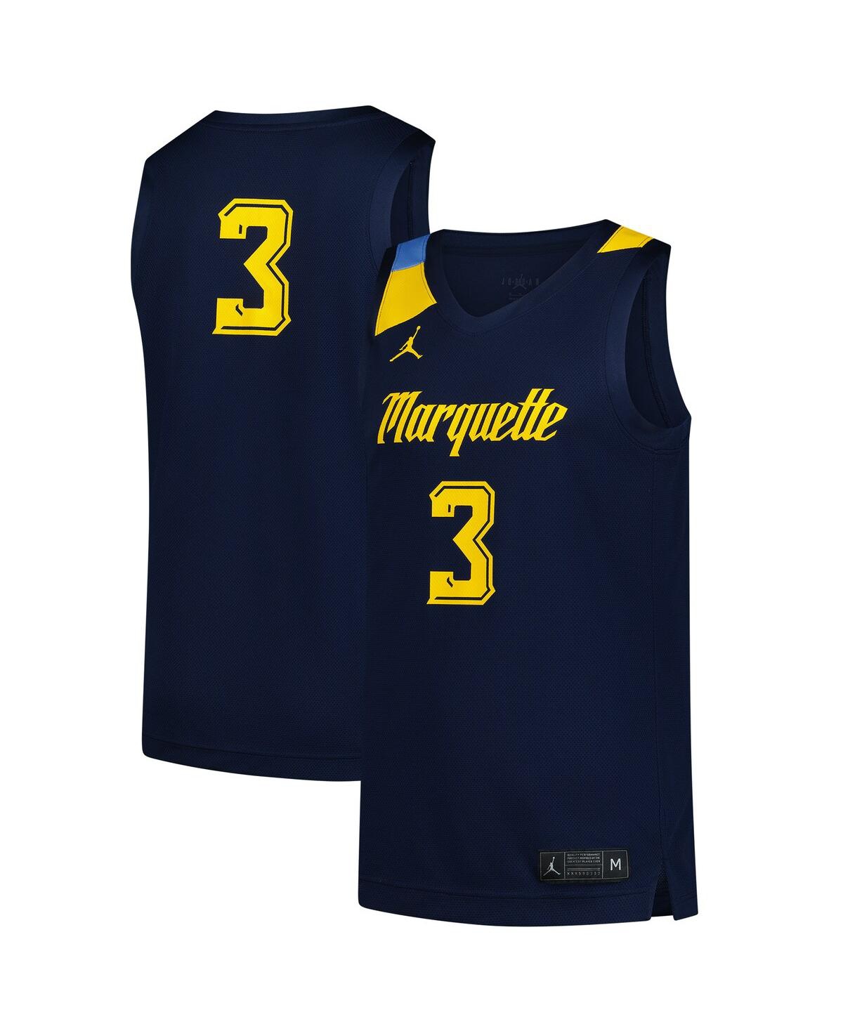 Click here for Jordan Mens 3 Navy Marquette Golden Eagles Replica... prices