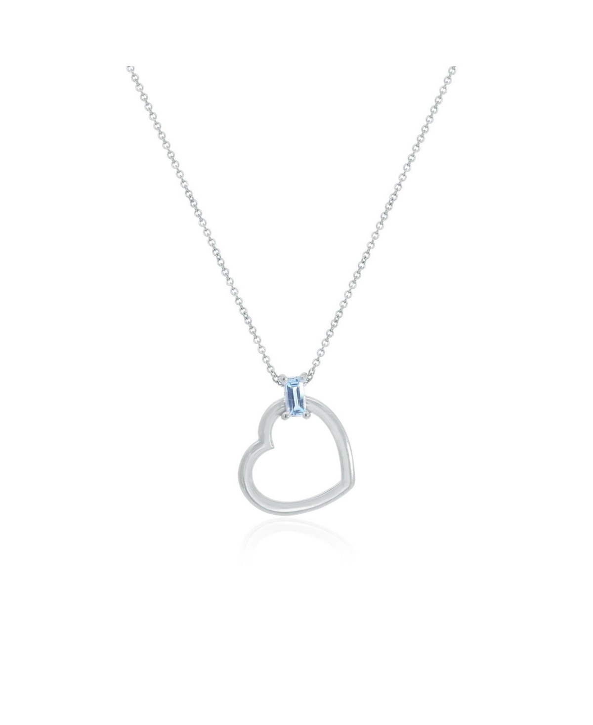 Click here for The Lovery Baguette Blue Topaz Open Heart Necklace... prices