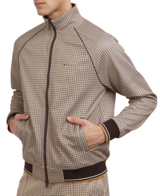 Ben Sherman Men's Regular-Fit Houndstooth Check Full-Zip Track Jacket - Macy's