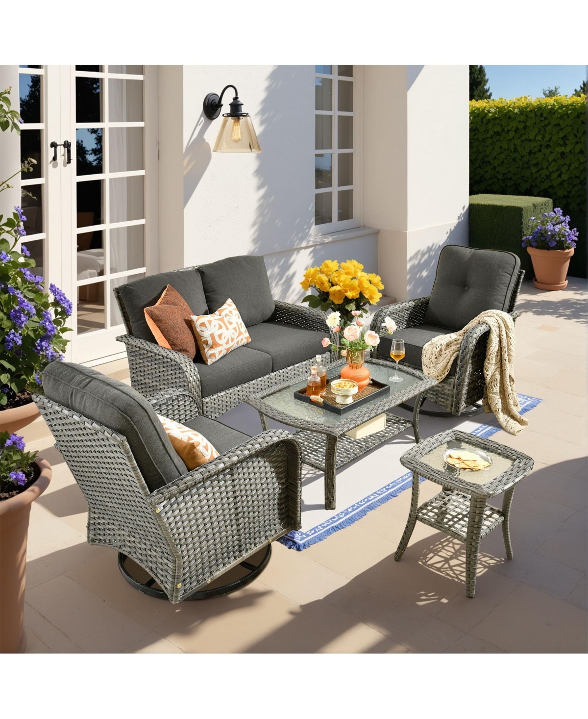 Click here for Xizzi 5-Piece Outdoor Wicker Patio Furniture Set... prices