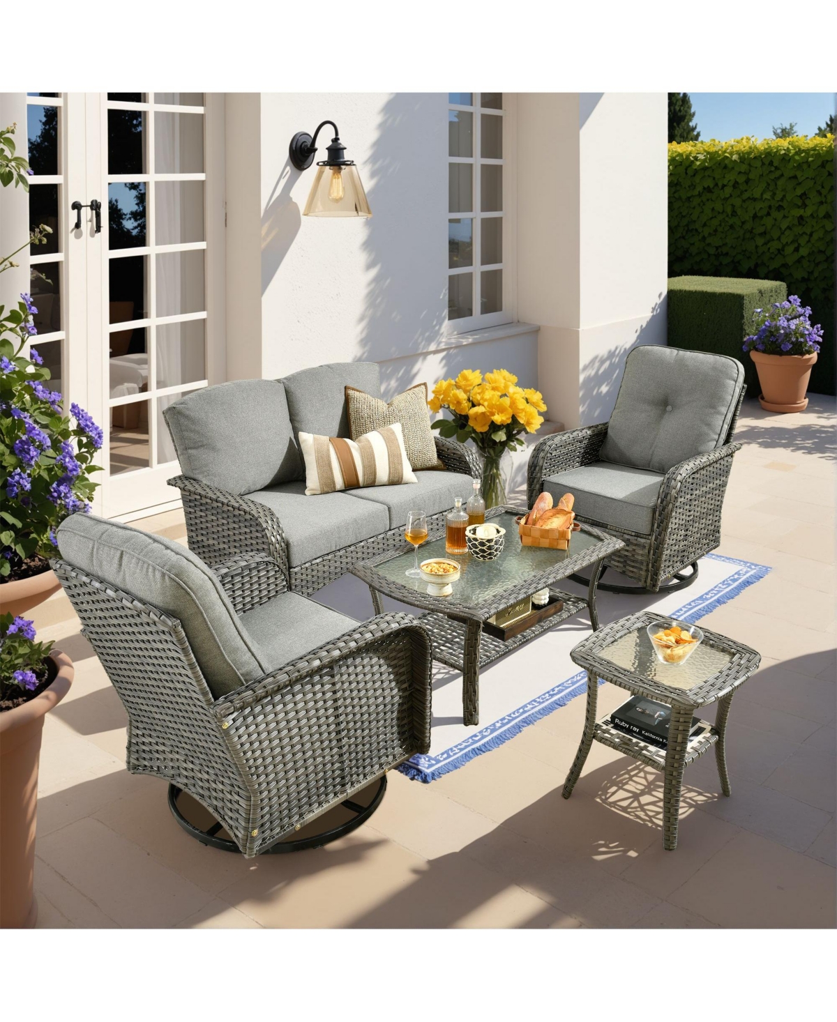 Click here for Xizzi 5-Piece Outdoor Wicker Patio Furniture Set... prices