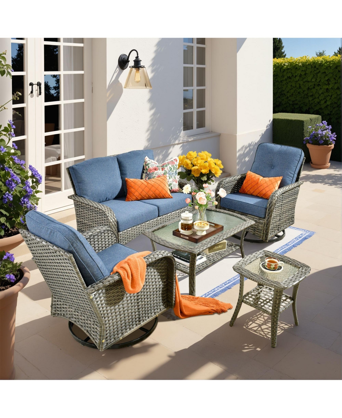 Click here for Xizzi 5-Piece Outdoor Wicker Patio Furniture Set... prices