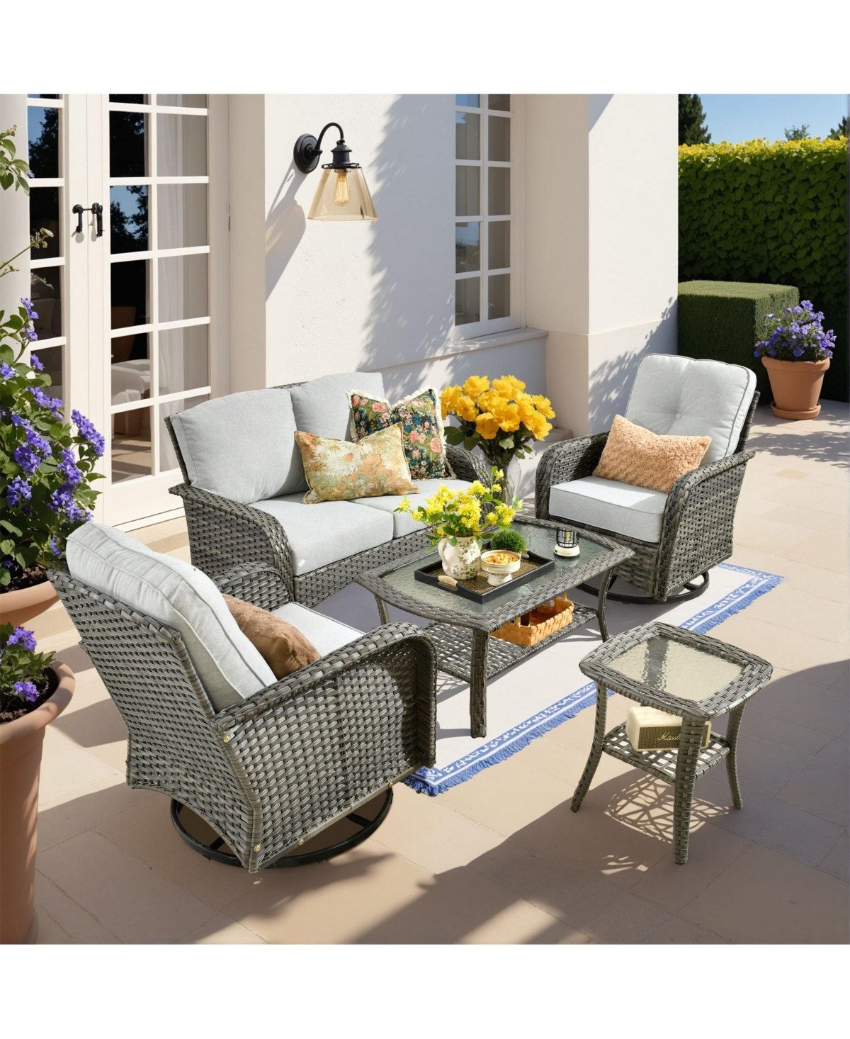 Click here for Xizzi 5-Piece Outdoor Wicker Patio Furniture Set... prices
