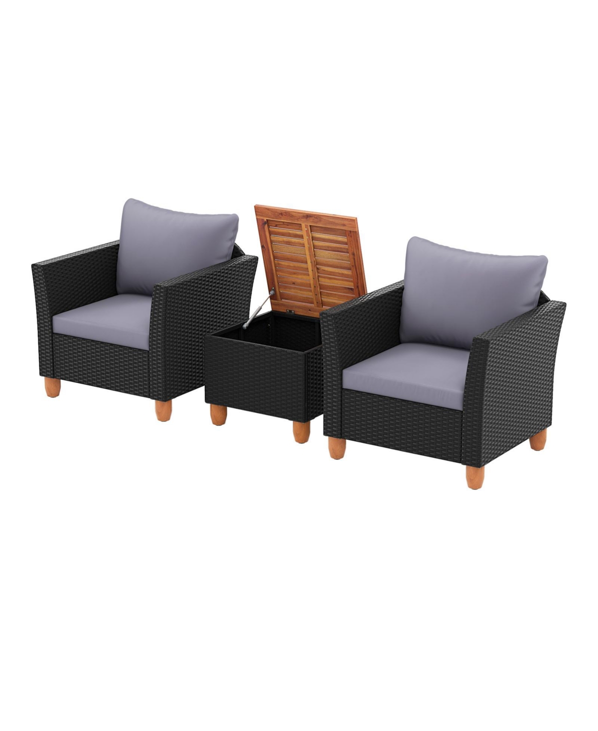 Click here for 3 Pieces Outdoor Patio Wicker Furniture Set with C... prices