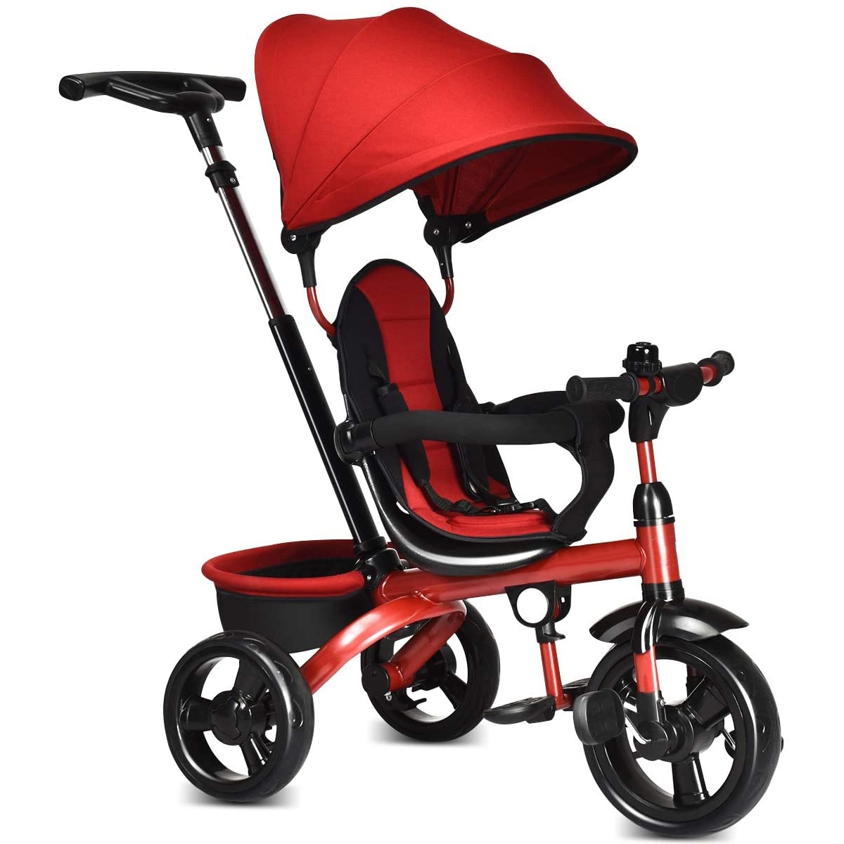 Click here for 4-in-1 Kids Tricycle with Adjustable Push Handle -... prices
