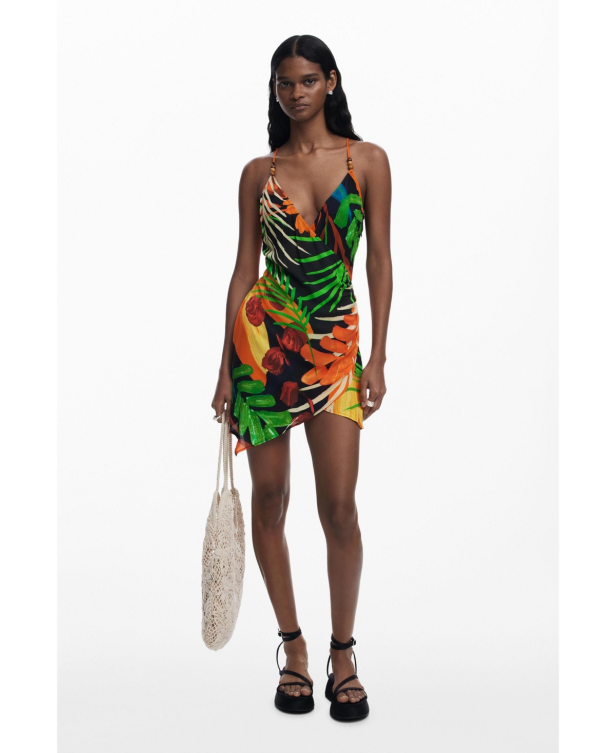 Click here for Desigual Womens Tropical short dress - Black prices