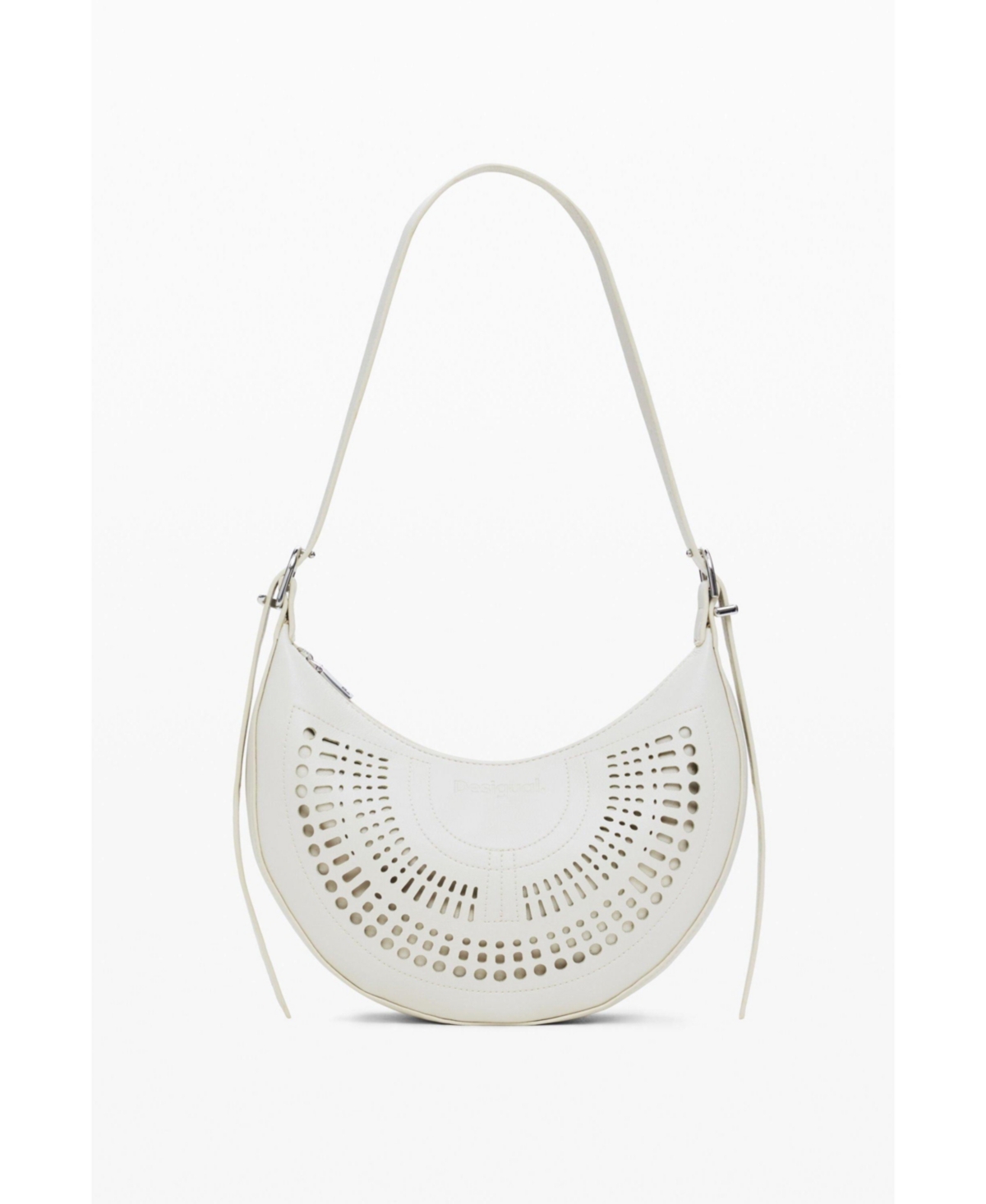 Click here for Desigual Womens Medium perforated bag - Light beig... prices
