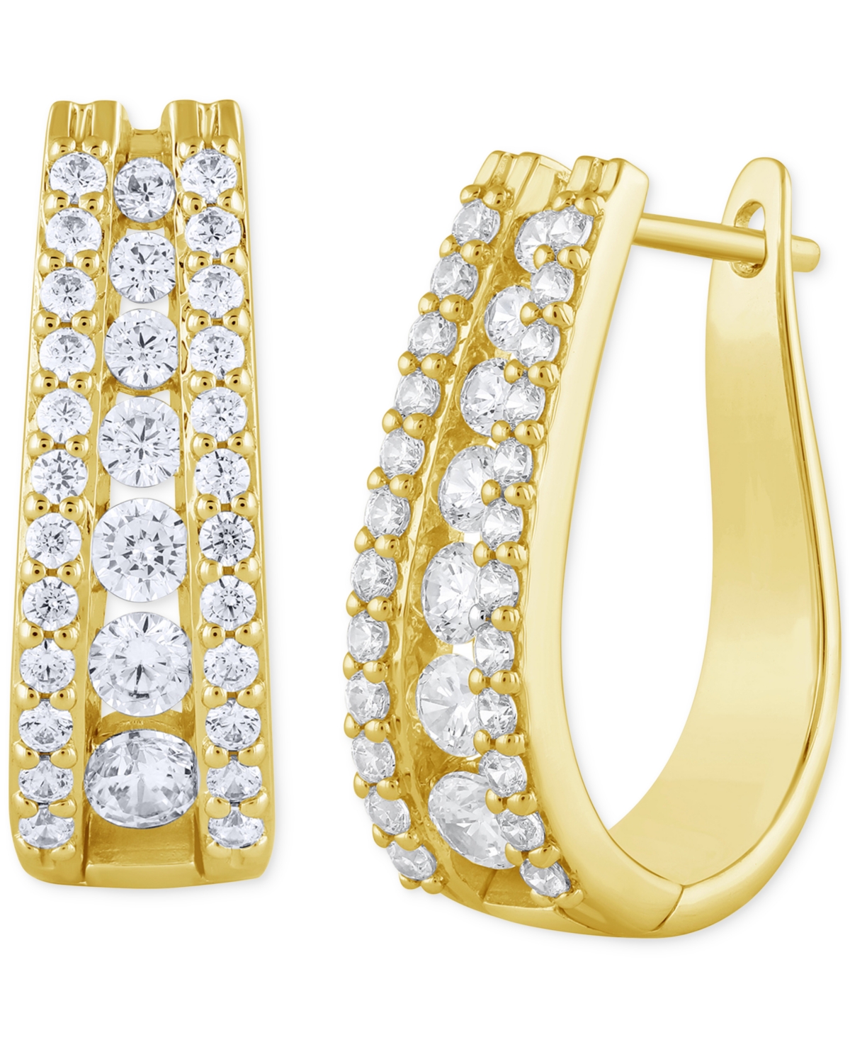 Click here for Diamond Triple Row Oval Hoop Earrings (1-1/2 ct. t... prices