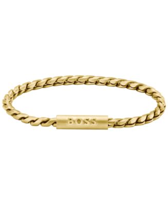 Hugo Boss Men's Doran Ionic Gold-Plated Chain Bracelet - Macy's