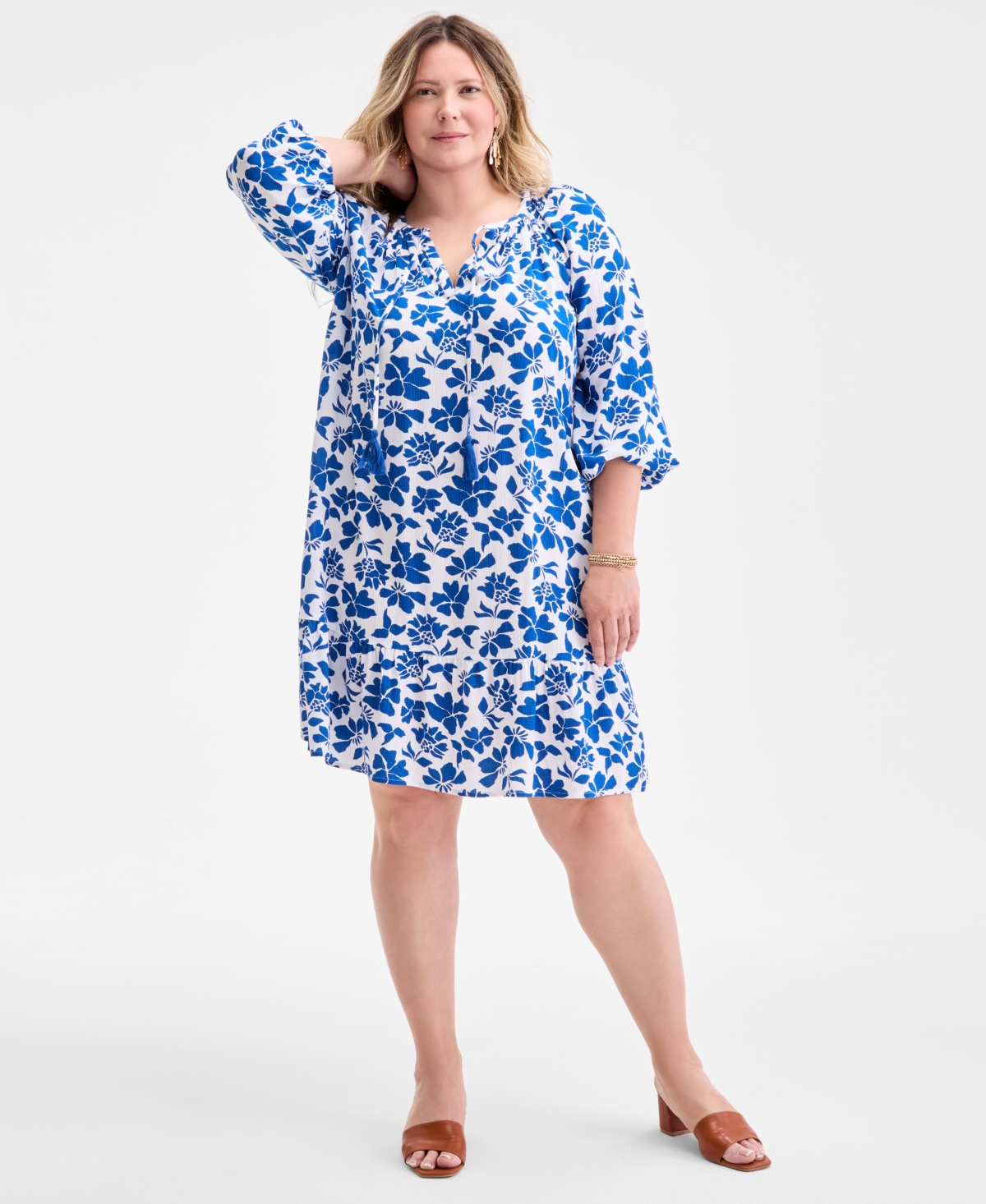 Click here for Style & Co Plus Size Floral Spark Shift Dress  Exc... prices