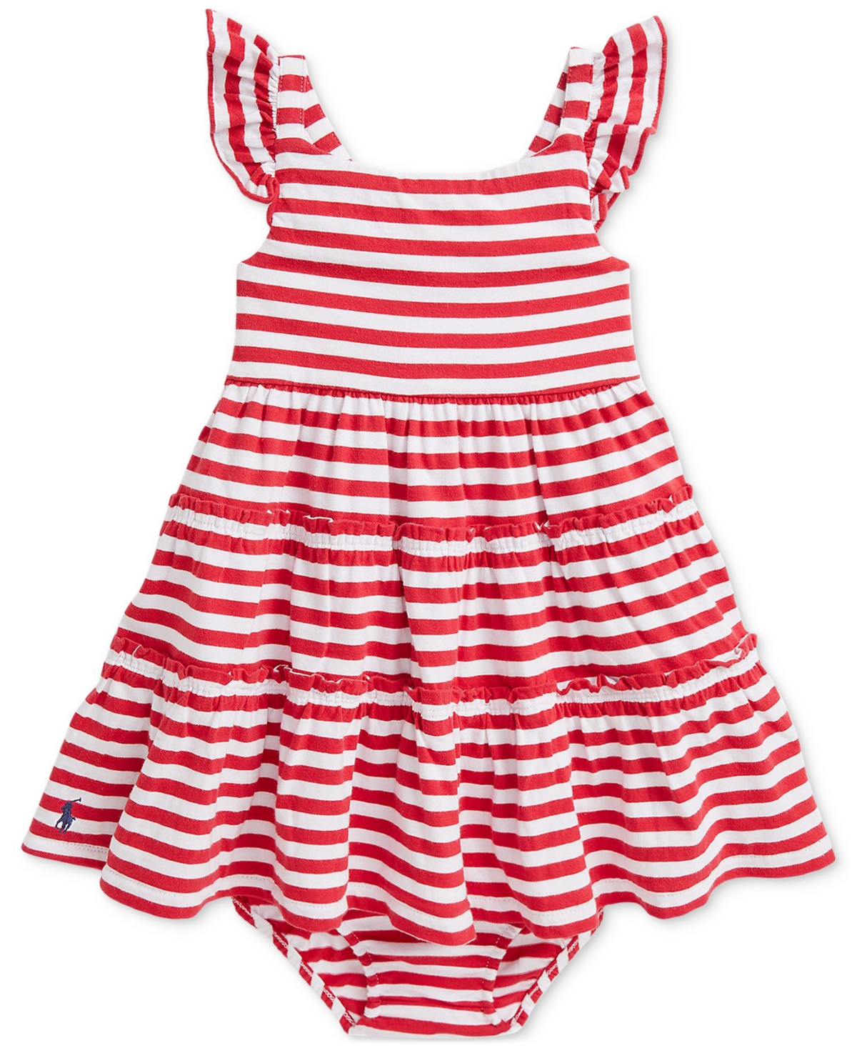 Polo Ralph Lauren Baby Girls Ruffled Jersey Dress - Multi