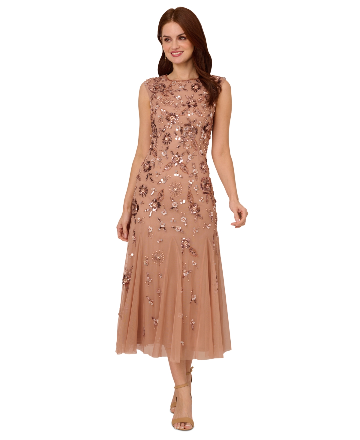 Click here for Adrianna Papell Petite Embellished Mesh Midi Dress... prices