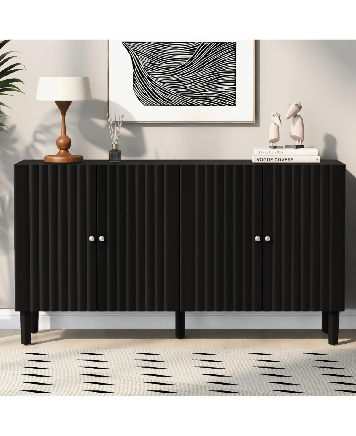 Click here for Streamdale Elegant Four-Door Sideboard with Wavy D... prices