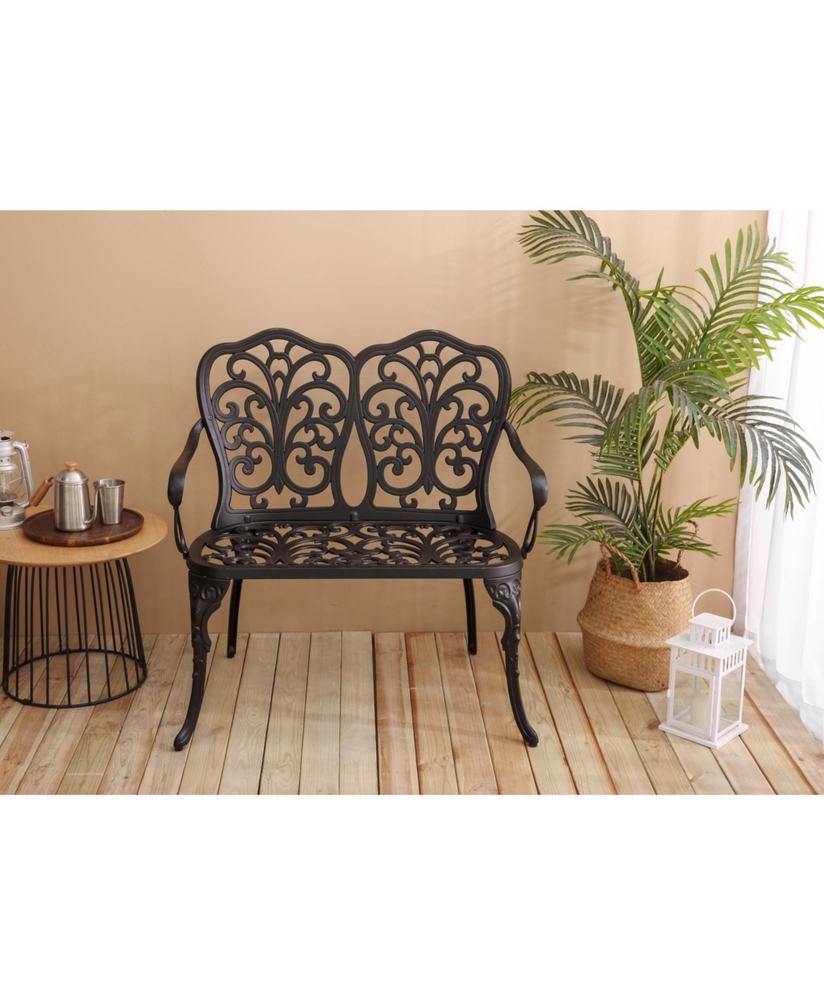 Click here for Streamdale Patio Garden Bench Metal Park Bench Cas... prices