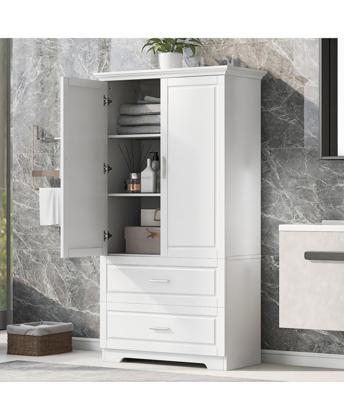 Click here for Tall Bathroom Storage Cabinet  Cabinet with Two Do... prices