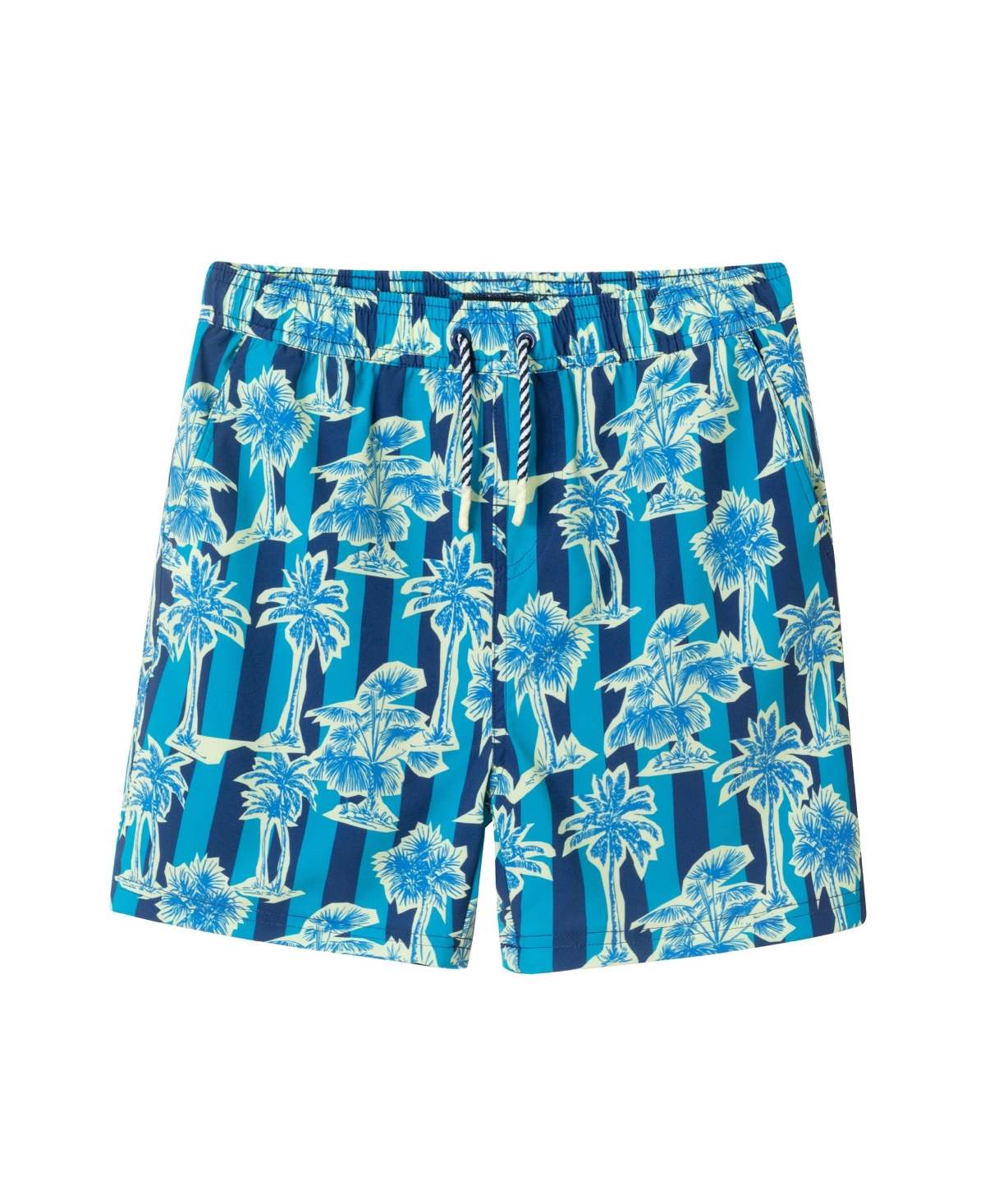 Click here for Toddler/Child Boys Navy Palm Tree Print Swim Trunk... prices